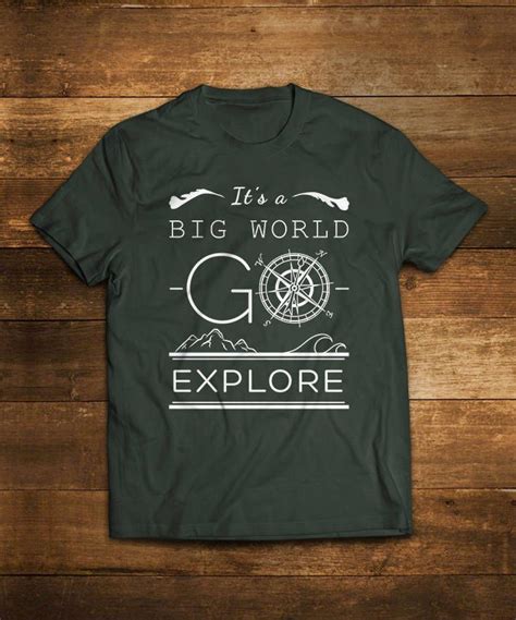 Explorer Cotton T Shirt With Compass Design