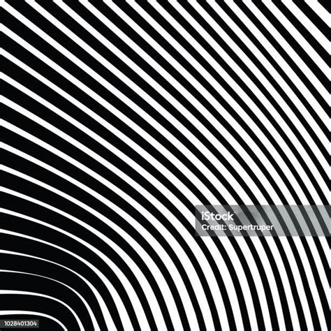 Abstract Warped Black And White Lines Background Stock Illustration - Download Image Now ...