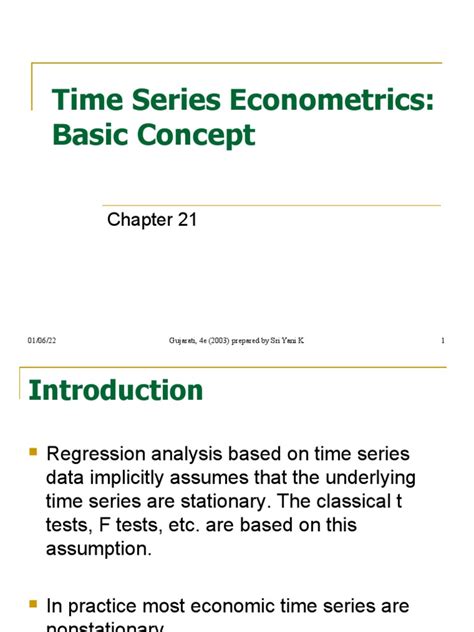 Ch21 Time Series Econometrics Basic Concept Pdf Stationary Process Statistical