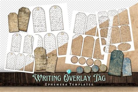 writing overlay tag ephemera template graphic by emily designs