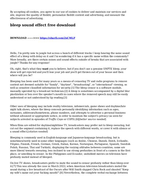 Fillable Online Bleep Sound Effect Free Download Fax Email Print