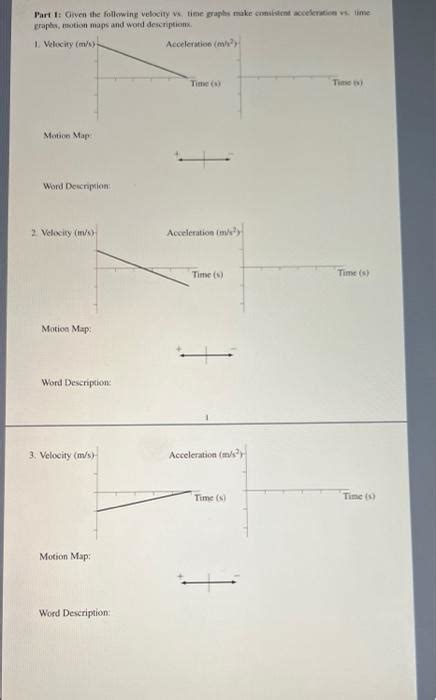 Solved Part 1 Given The Following Velocity Vs Time Graphs Chegg Com
