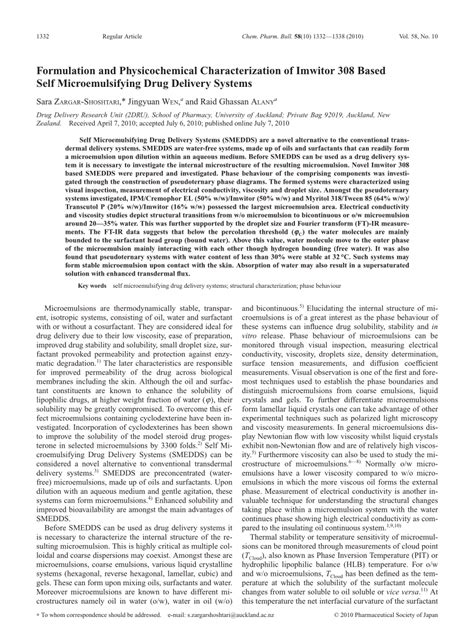 Pdf Formulation And Physicochemical Characterization Of Imwitor 308 Based Self