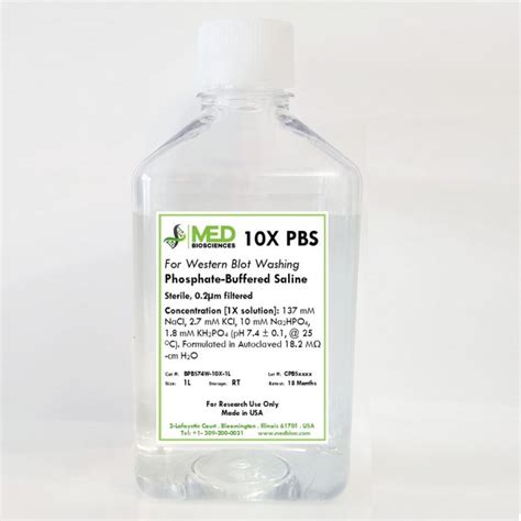 10x Pbs Phosphate Buffered Saline Ph 7 4 For Western Blot Washing