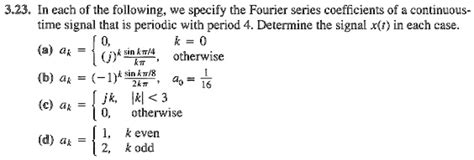 3 23 in each of the following we specify the fourier series