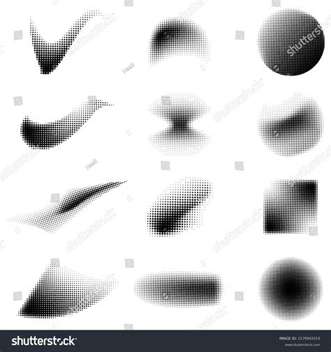 Halftone Effect Design Elements Halftone Shapes Stock Vector Royalty