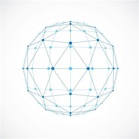 Premium Vector Abstract Vector Low Poly Object With Black Lines And Dots Connected Blue 3d