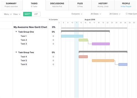 team gantt chart template