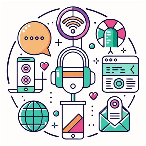 Colorful Technology Icons In A Circle Premium Ai Generated Vector