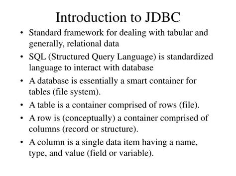 Ppt Introduction To Jdbc Powerpoint Presentation Free Download Id