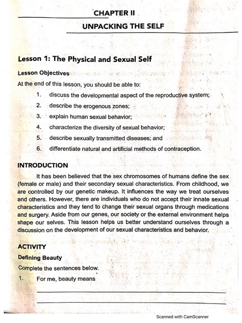 Chapter 2 Lesson 1 The Physical Sexual Self Pdf