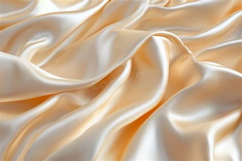 Luxurious Beige Silk Fabric With Smooth Folds Ai Image Stock Illustration Illustration Of
