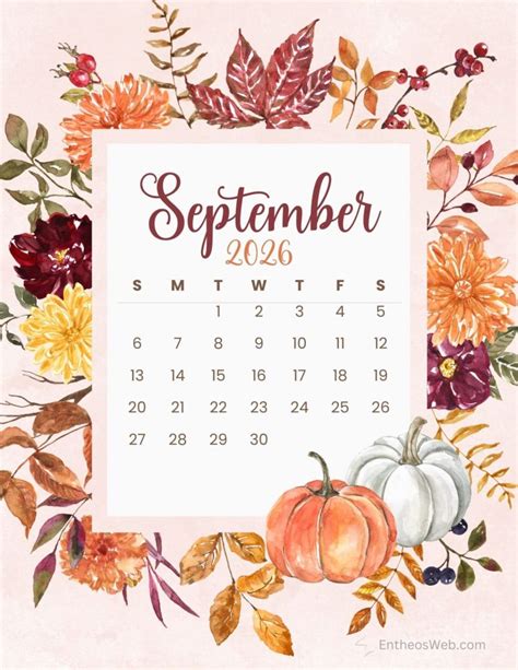 September 2026 Calendar Printables Entheosweb