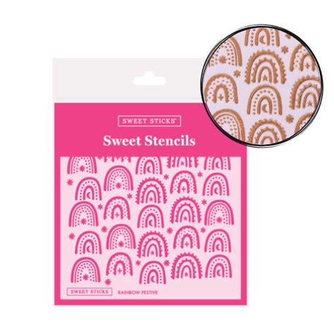Shop Sweet Stencils Festive Rainbow Cookie Stencil By Sweet Sticks