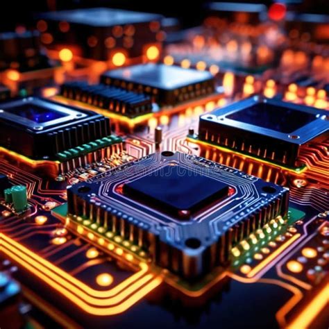 Computer Circuit Board Intricate Electronic Technology For Cpu Processor Stock Illustration