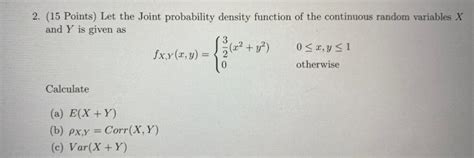 Solved Points Let The Joint Probability Density Chegg