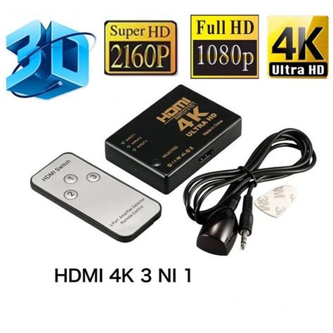 Hdmi Switch Swither Splitter Amplifier 3 Ports 4k Hdmi Switcher