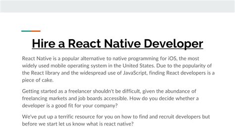 Ppt How To Hire React Native Developers Powerpoint Presentation Free