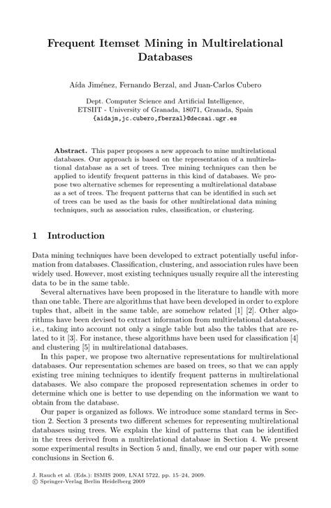 Pdf Frequent Itemset Mining In Multirelational Databases
