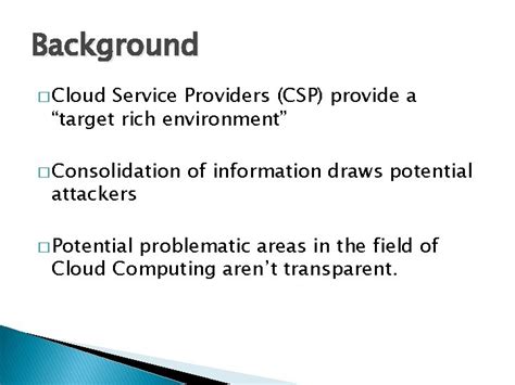 Cloudy Security Kia Manoochehri Outline Background Threat Classification