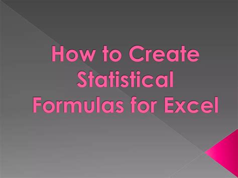 Formulas In Ms Excel For Statisticsreport2 In Ict Math Ed Pptx