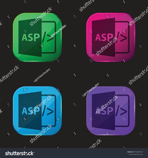 asp file format symbol four color stock vector royalty free