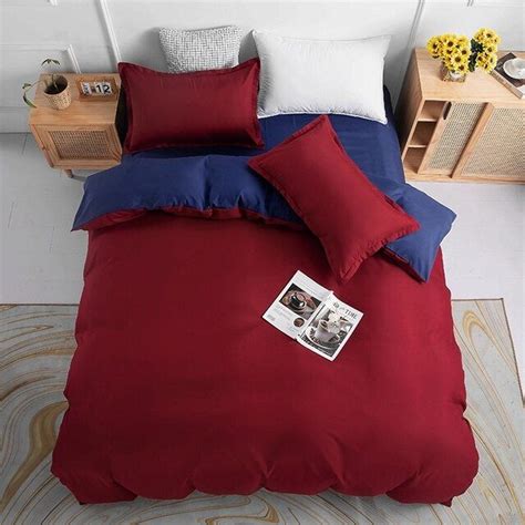 Fabric Fantastic 1000tc Reversible King Size Blue And Red Quiltduvet