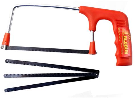 Globus Mini Hacksaw Frame With 6 Inch Wood And Hexa Blade Set Ergonomic
