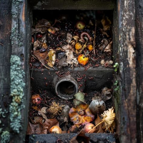 Premium Photo Detailed View Of Open Compost Bin With Active Decomposition