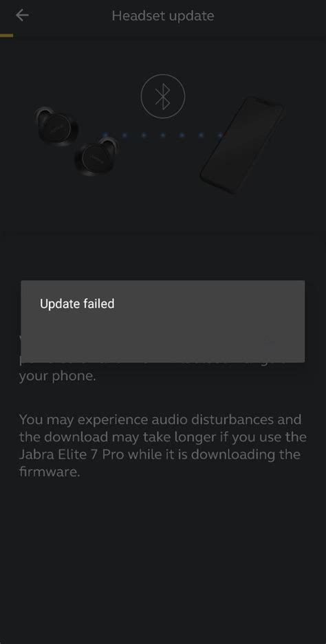 jabra 7 pro update failed popup r jabra