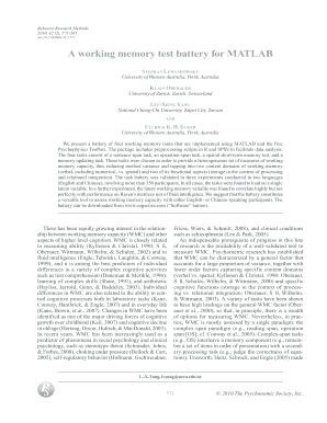 Fillable Online Websites Psychology Uwa Edu A Working Memory Test Battery For Matlab Form Fax