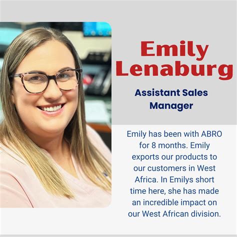 Abro Industries Inc On Linkedin The Faces Behind Abro Industries Introducing Emily Lenaburg