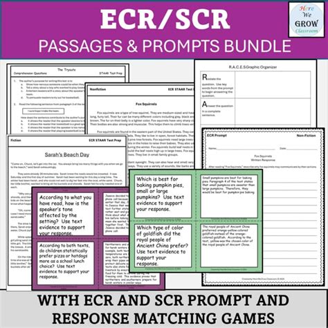 Ecr And Scr Passages Comprehension Questions And Activities Bundle
