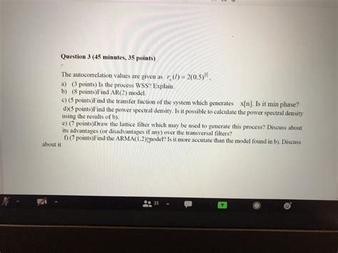Question Minutes Points The Chegg