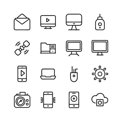 Technology And Device Icon Set Collection Vector Illustration Premium Ai Generated Vector