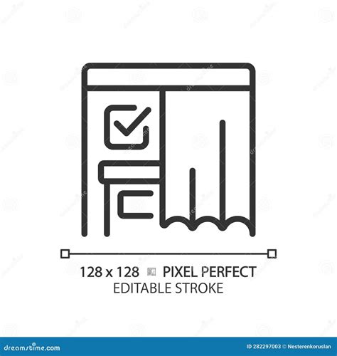 Editable Pixel Perfect Voting Booth Thin Line Icon Stock Vector Illustration Of Political