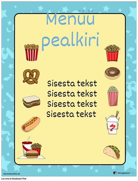 Menüü 1 Storyboard Por Et Examples