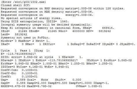 A Typical Gaussian Output File Anorganische Chemie Universität Rostock