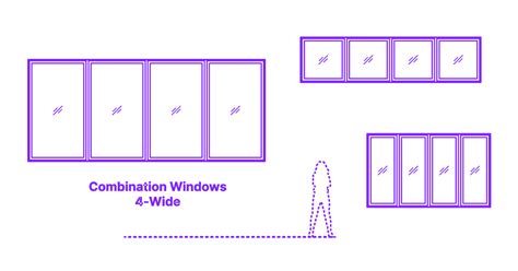 Combination Windows 4 Wide Dimensions And Drawings
