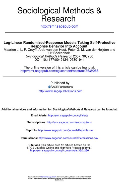 pdf log linear randomized response models taking self protective