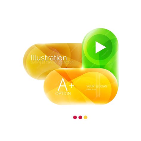 Premium Vector Colorful Round Rectangles Concept Business Infographics