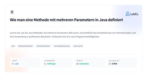 Wie Man Eine Methode Mit Mehreren Parametern In Java Definiert Labex