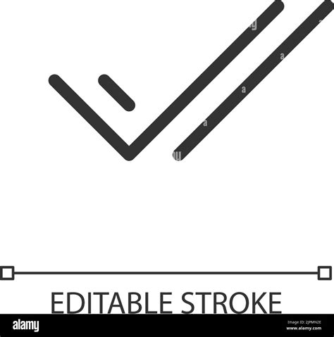 Two Checkmarks Pixel Perfect Linear Ui Icon Stock Vector Image Art