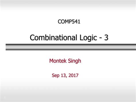 Ppt Combinational Logic In Comp541 Course Montek Singh Powerpoint Presentation Id8766809