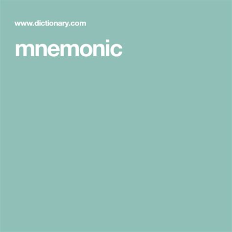 Mnemonic Meaning