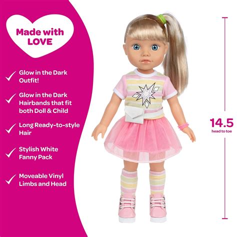 Adora Glow Girls Doll Set With Glow In The Dark Clothes And Accessories