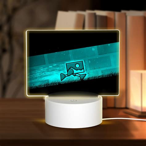 Geometry Dash Robot Rectangular Acrylic Night Light Usb Cable Lamp