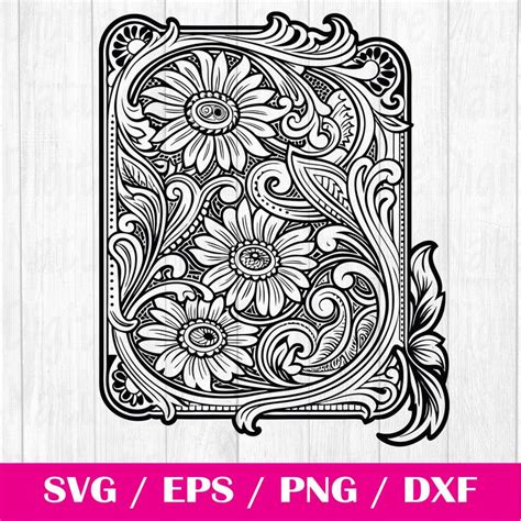 Tooled Leather Pattern Floral Svg Svg Files Svg Files For Cricut Svg