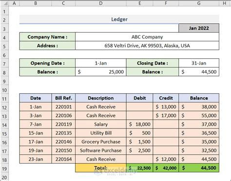 how to make a ledger in excel with easy steps exceldemy
