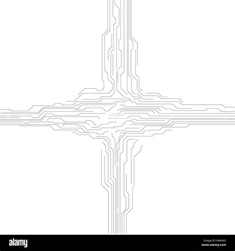 Abstract Hi Tech Background With Circuit Board Elements Grey Technology Chip Vector Design
